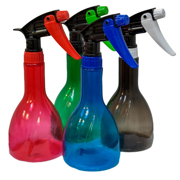 4 Colorful PVC Thin Neck Round Bottom Spray Bottles - Taiwan